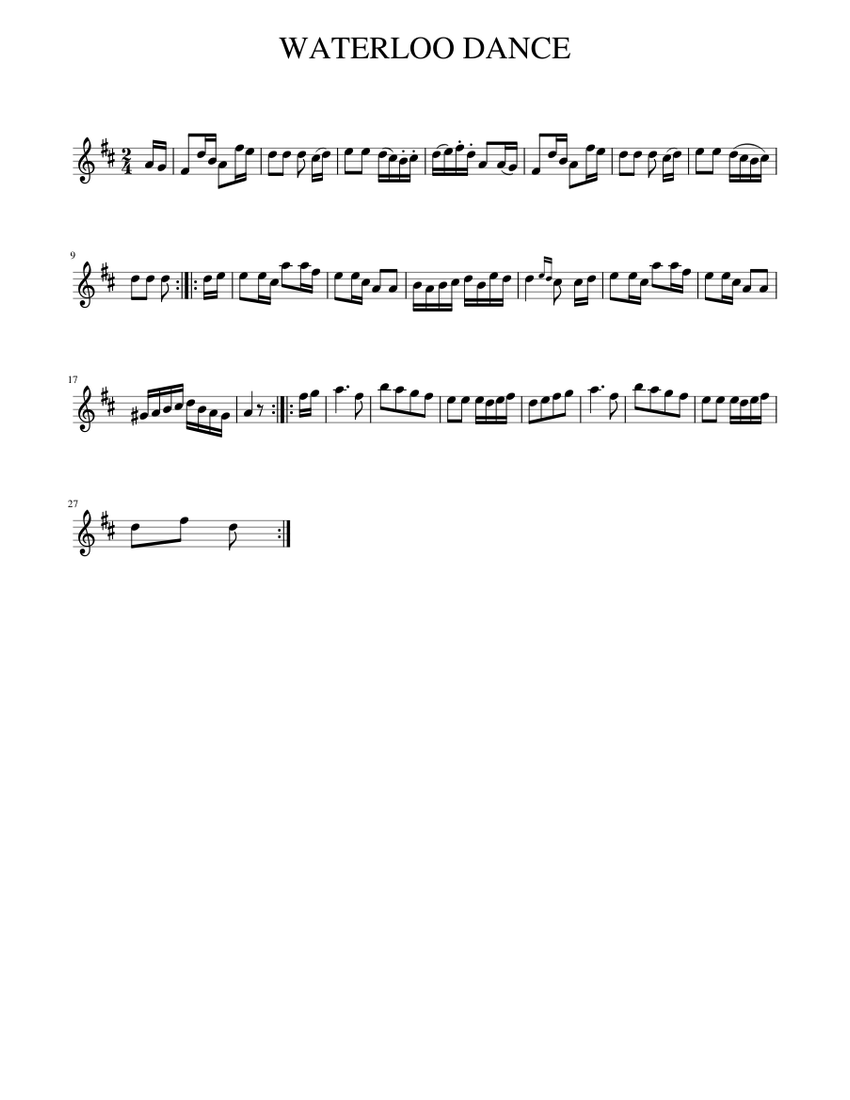 WATERLOO DANCE Sheet music for Piano (Solo) Easy | Musescore.com