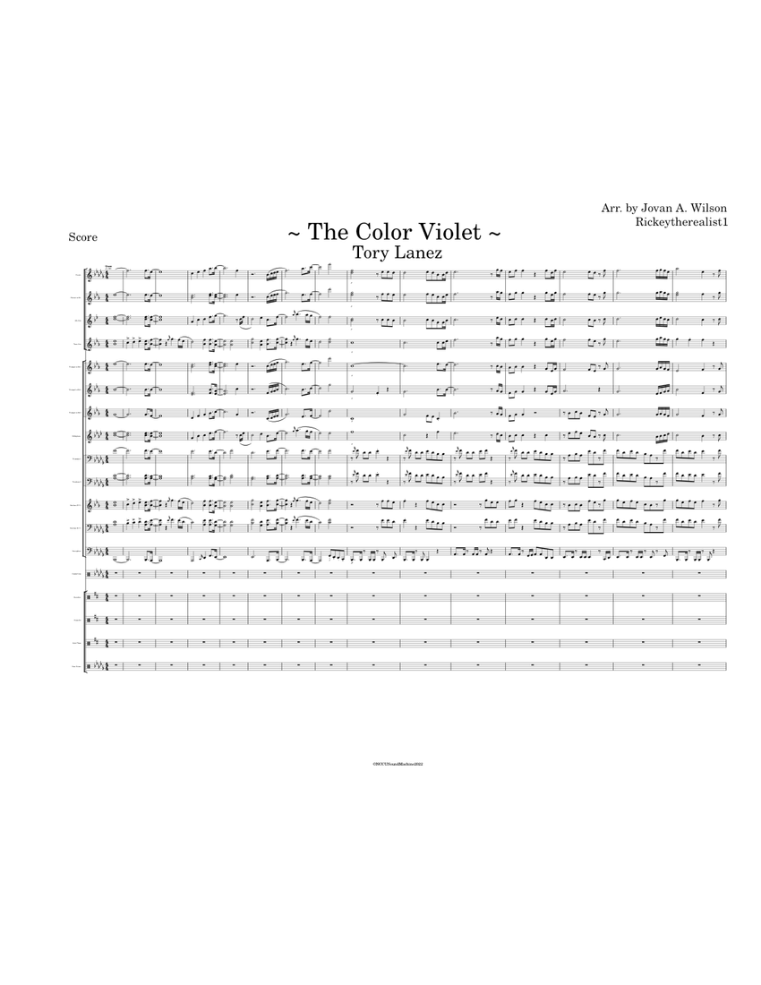 The Color Violet by Tory Lanez Sheet music for Piano, Trombone ...