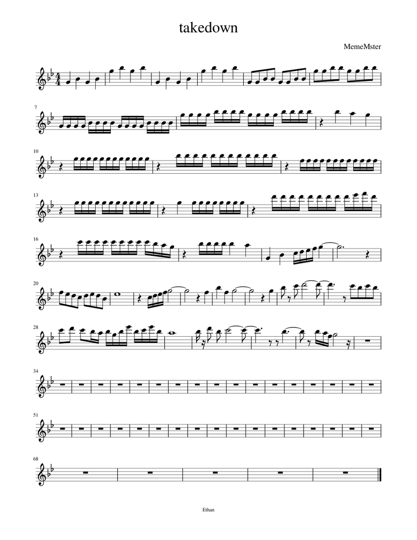 Takedown Sheet music for Flute (Solo) | Musescore.com