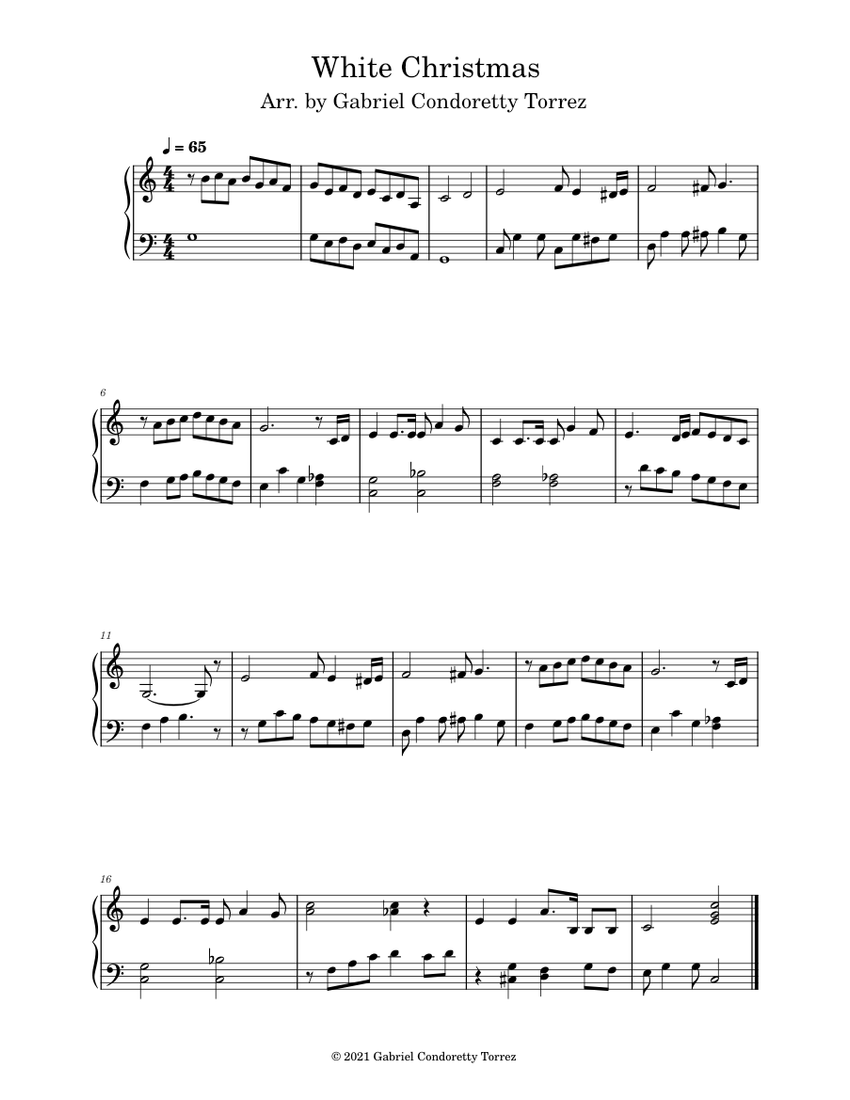 White Christmas Sheet music for Piano (Solo) | Musescore.com