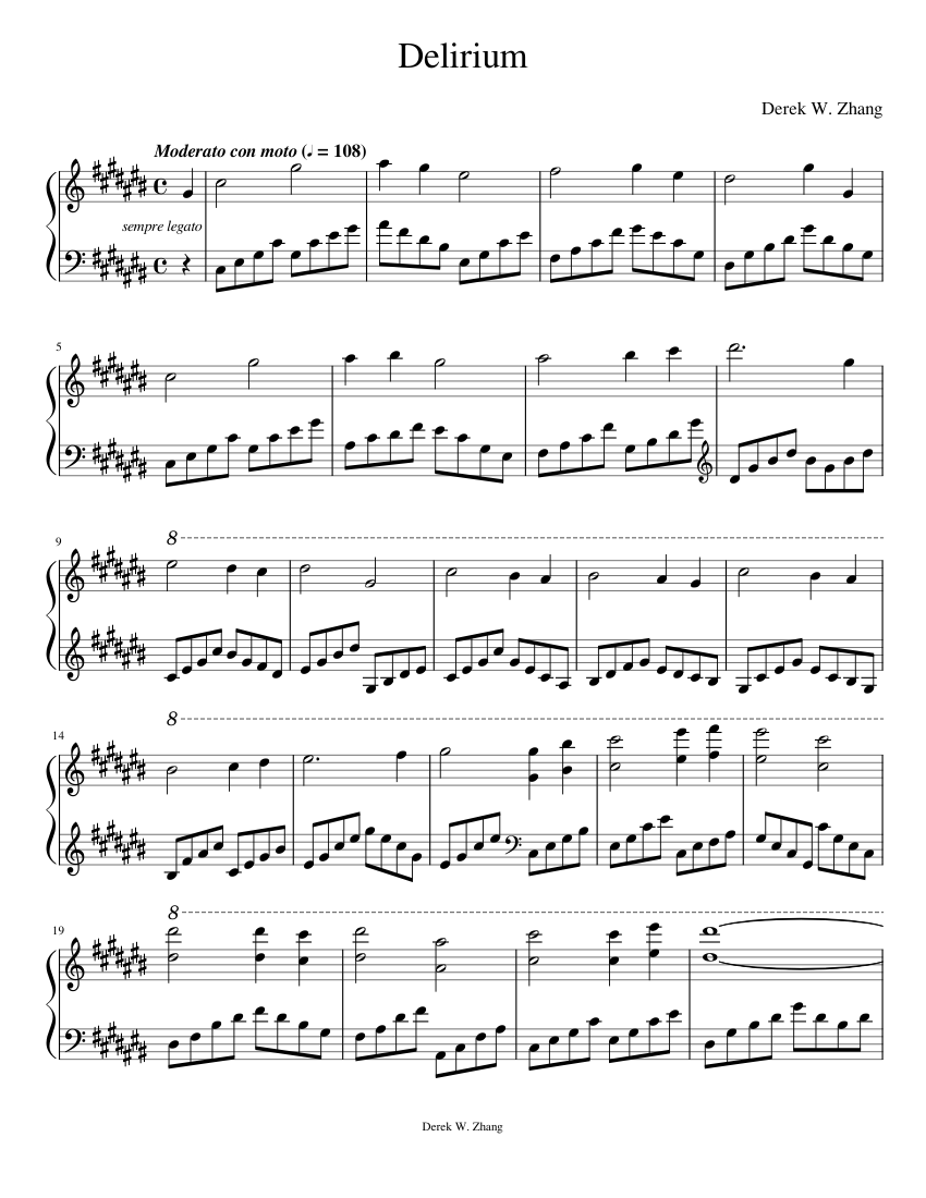 Delirium Sheet music for Piano (Solo) | Musescore.com
