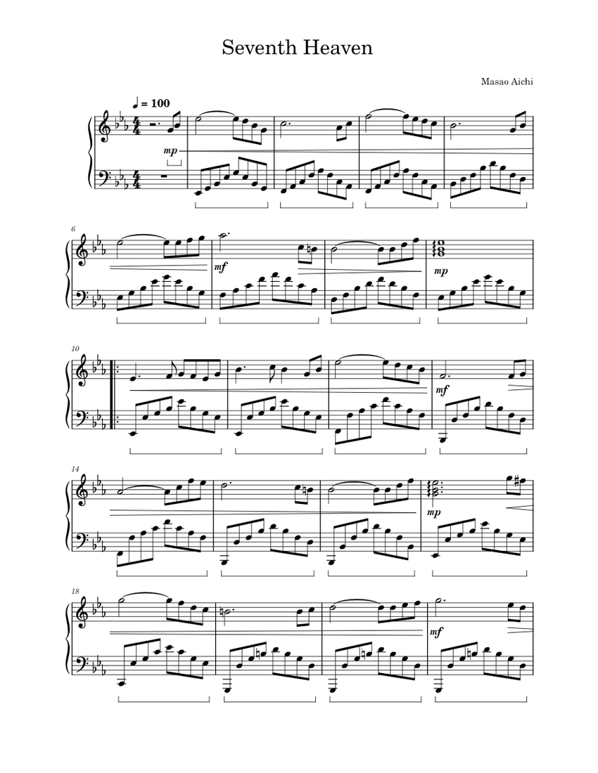 Seventh Heaven Sheet Music for Piano (Solo) | MuseScore.com