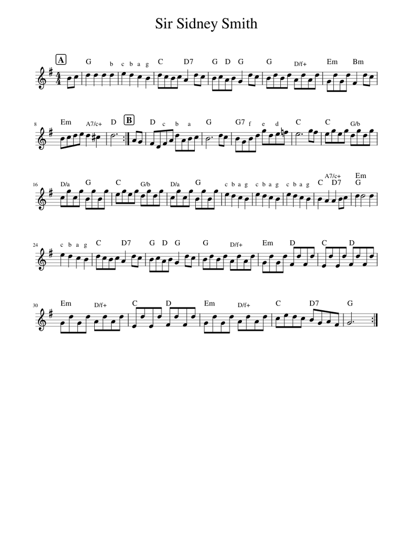 Sir Sidney Smith Sheet music for Piano (Solo) | Musescore.com
