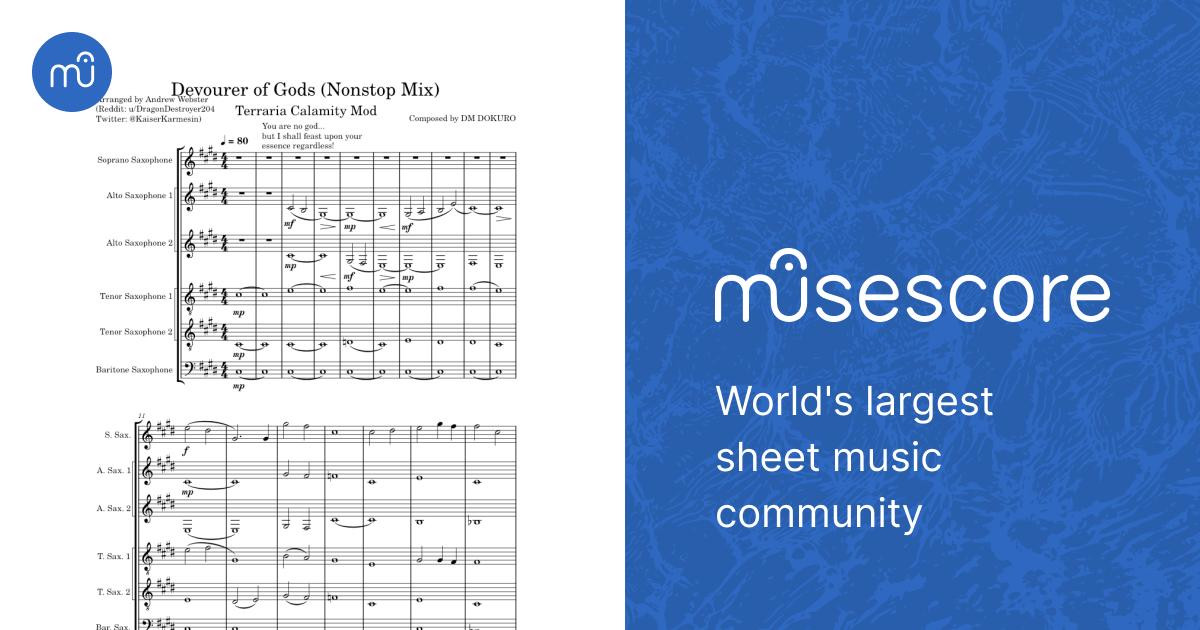 Devourer of Gods (Nonstop Mix) – DM DOKURO Sheet Music for Saxophone alto, Saxophone tenor ...