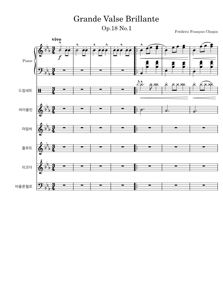 Grande valse brillante Op.18 Frdric Chopin band music Sheet music for ...