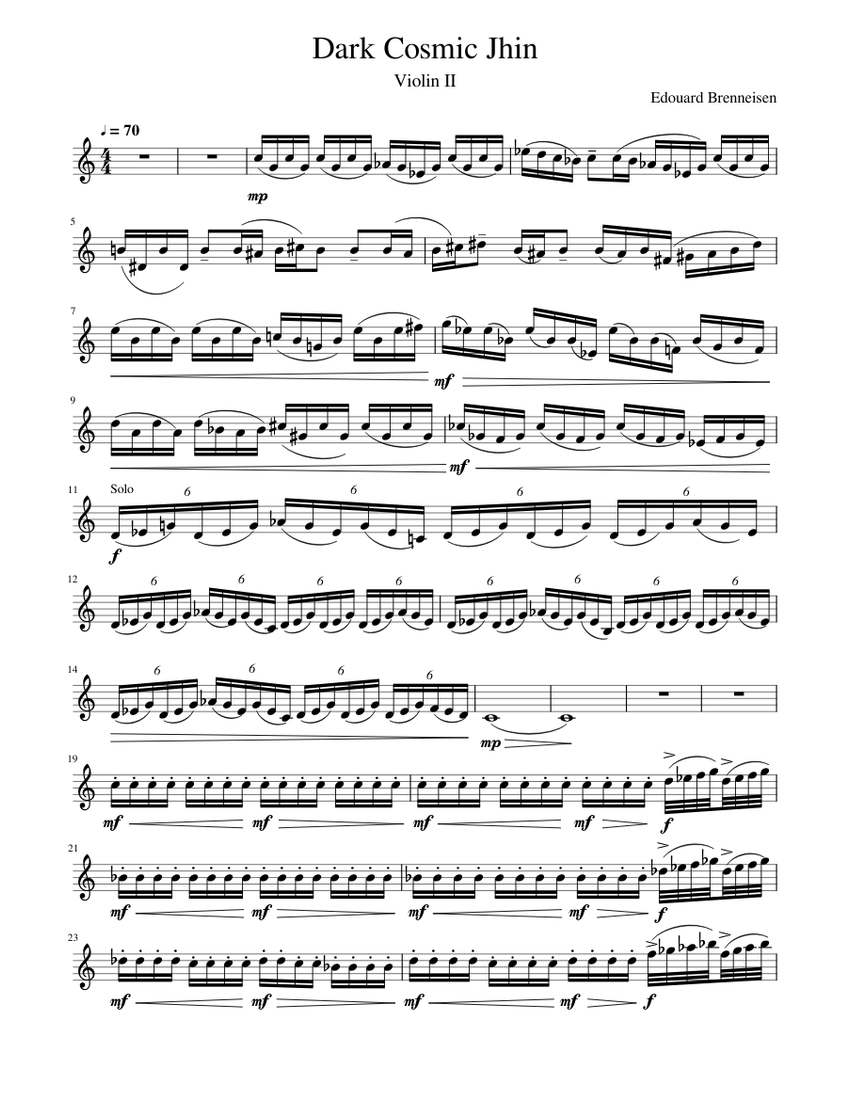 Dark Cosmic Jhin violin 2 Sheet Music for Violin (Solo) | MuseScore.com