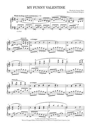 My Funny Valentine – Richard Rodgers Sheet music for Piano (Solo) Easy ...