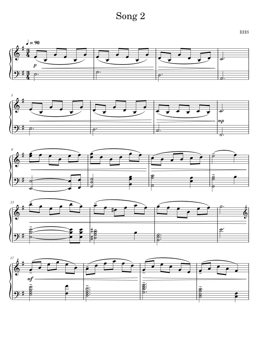 Song 2 - piano tutorial