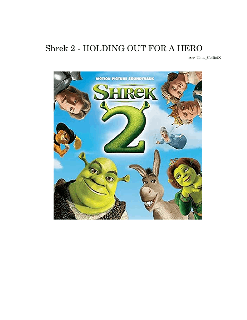 Shrek 2 - Holding Out For A Hero – Jim Steinman Sheet music for ...