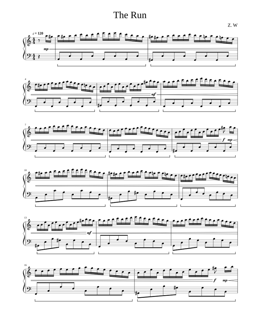 The Run Sheet music for Piano (Solo) | Musescore.com