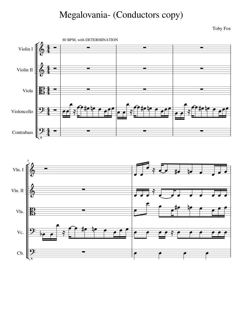 Megalovania-_(Conductors_copy) Orchestral Version (Complete) Sheet ...
