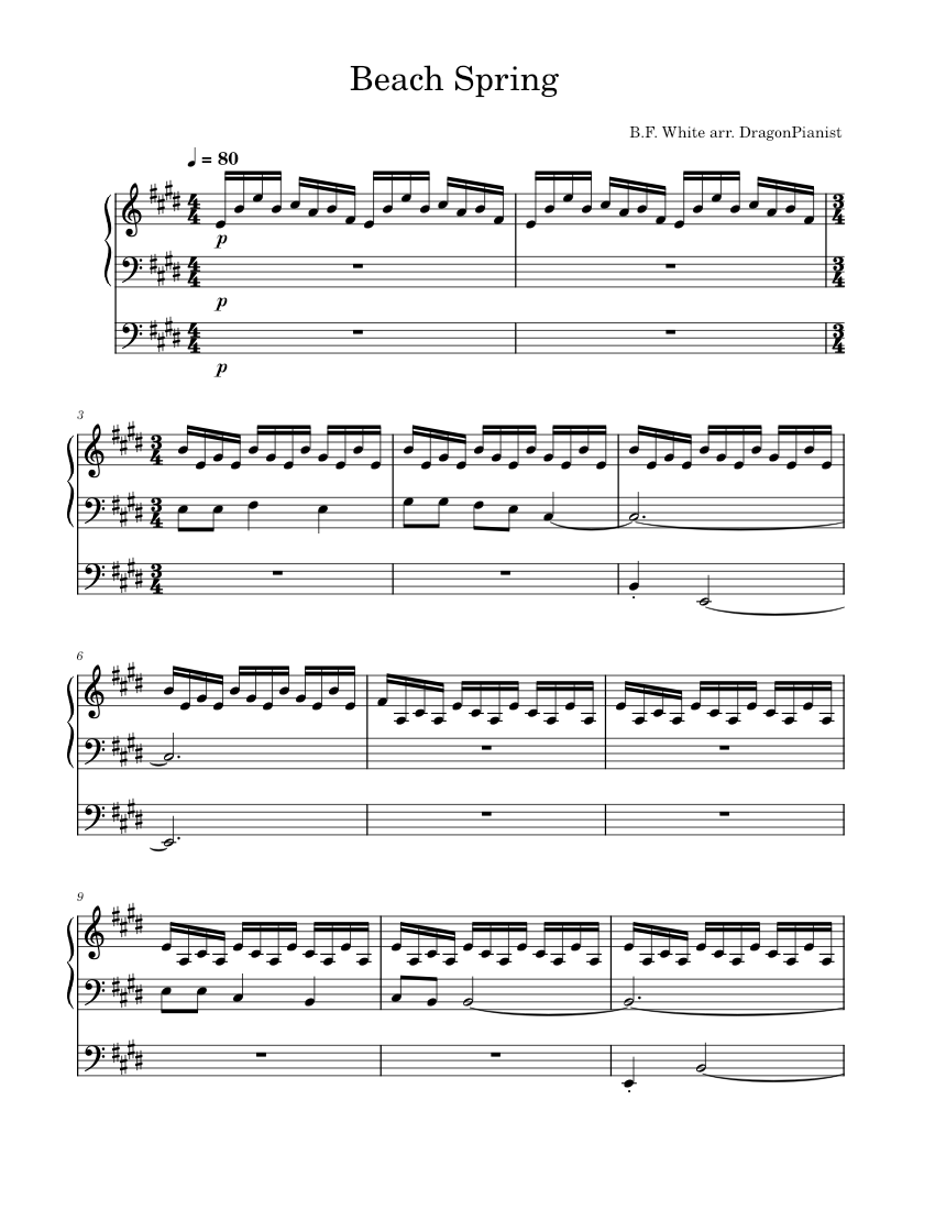 Hymn Tune Beach Spring – Benjamin F. White Beach Spring - Organ ...
