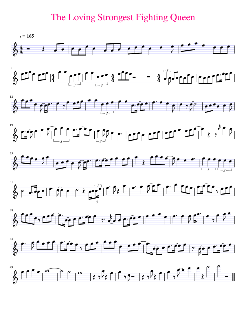 The Loving Strongest Fighting Queen Sheet music for Piano (Solo) Easy ...