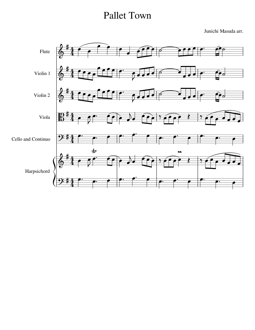 Pokemon Red and Blue: Pallet Town Theme (classical arrangement) Sheet ...