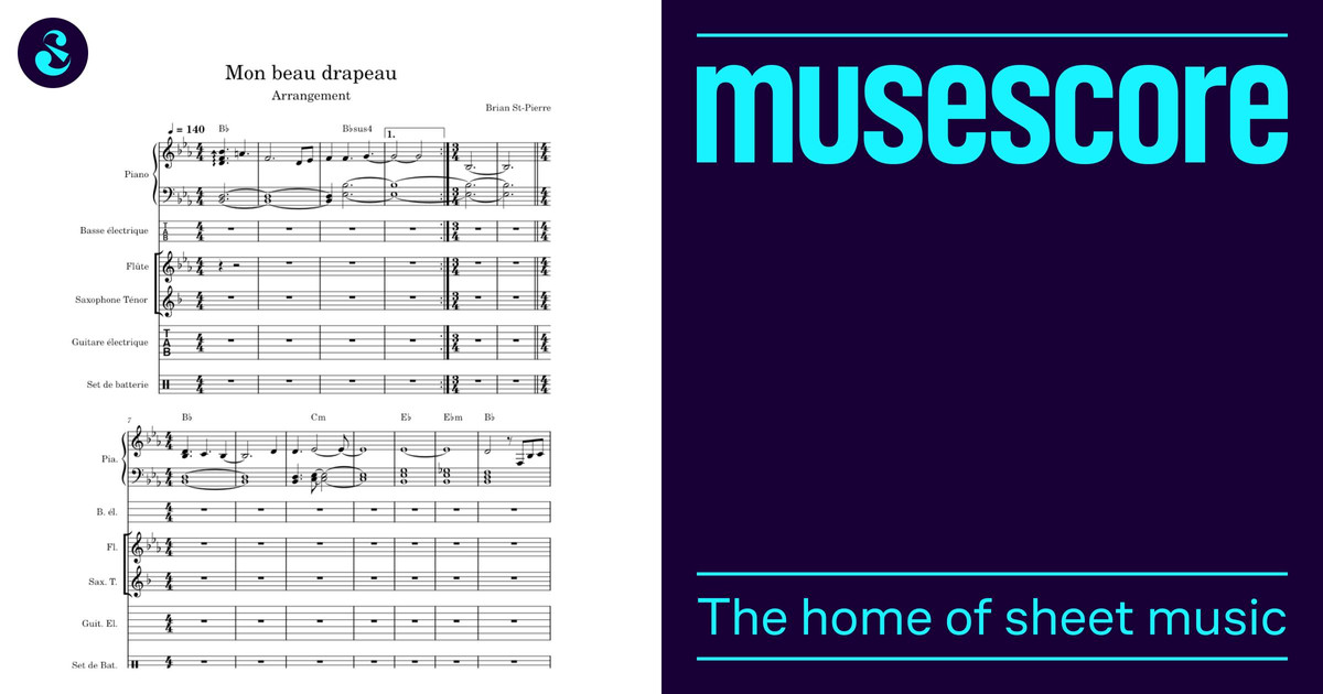 Mon Beau Drapeau – L'Écho d'un Peuple Sheet music for Piano, Flute ...