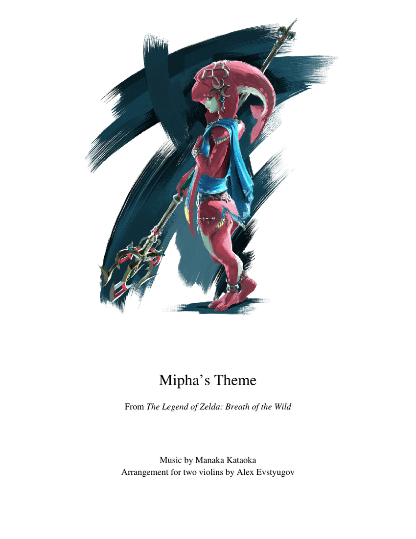 Mipha's theme — Breath of the Wild — easy violin — solo or duet Sheet ...