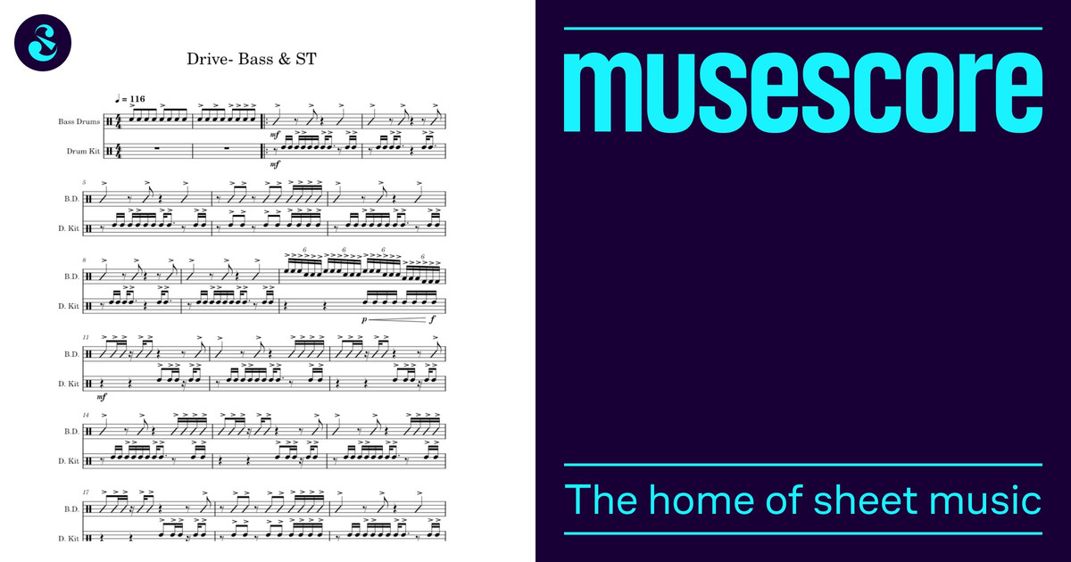 Drive- Bass & ST Sheet music for Drum group, Trumpet other (Mixed Duet ...