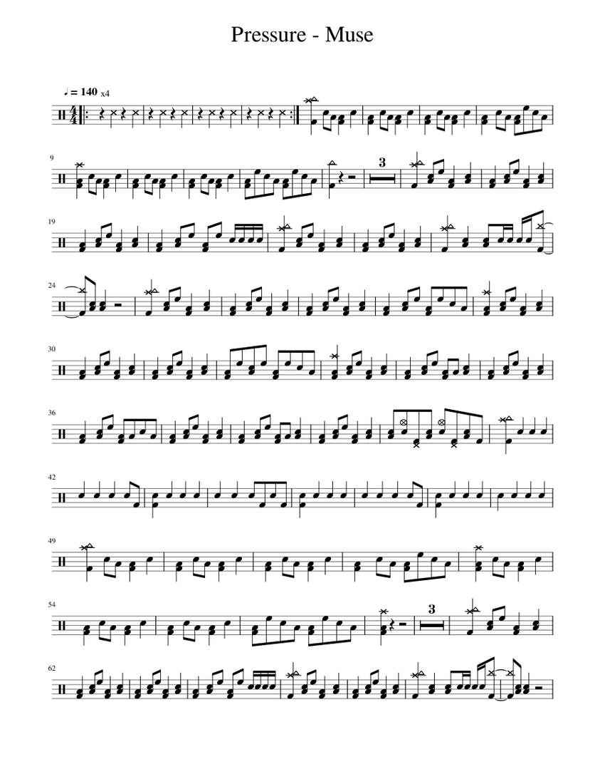 Pressure Muse Sheet music for Drum group (Solo) | Musescore.com
