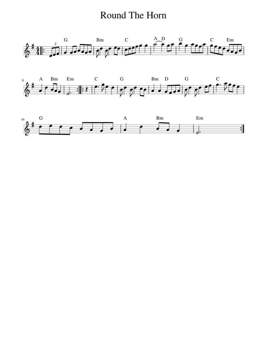 Round The Horn Sheet Music with Chords for Piano (Solo) Easy ...