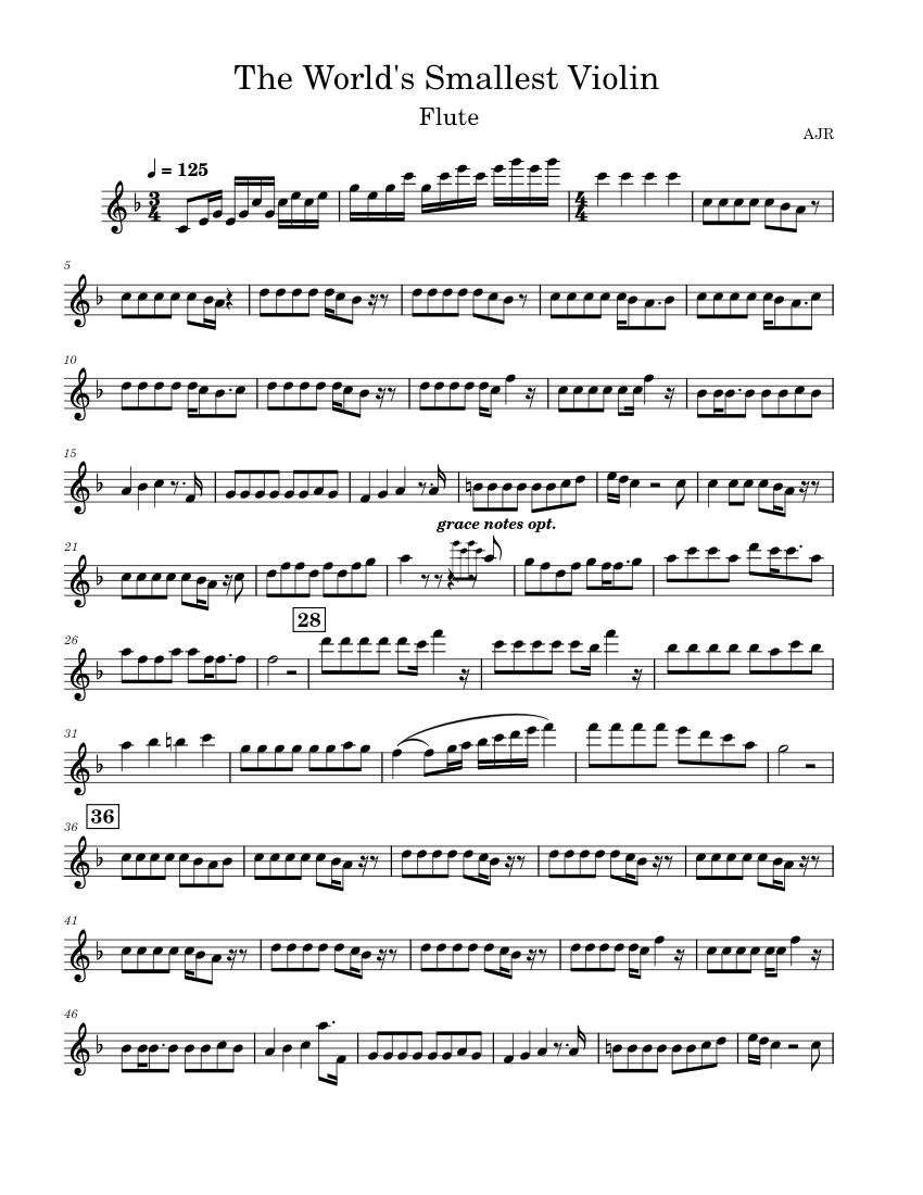 World's Smallest Violin – AJR The World's Smallest Violin Sheet Music ...