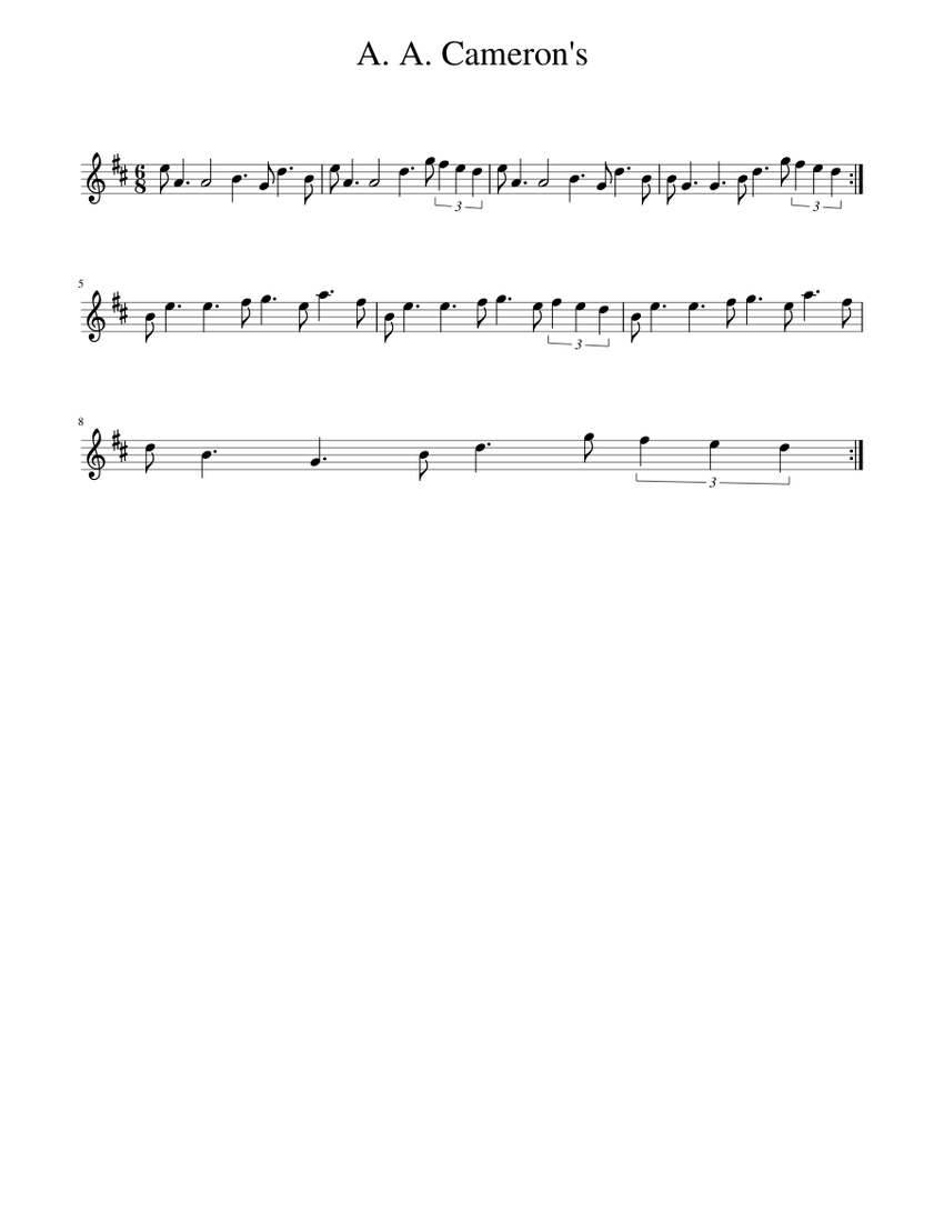 A. A. Cameron's Sheet music for Piano (Solo) Easy | Musescore.com
