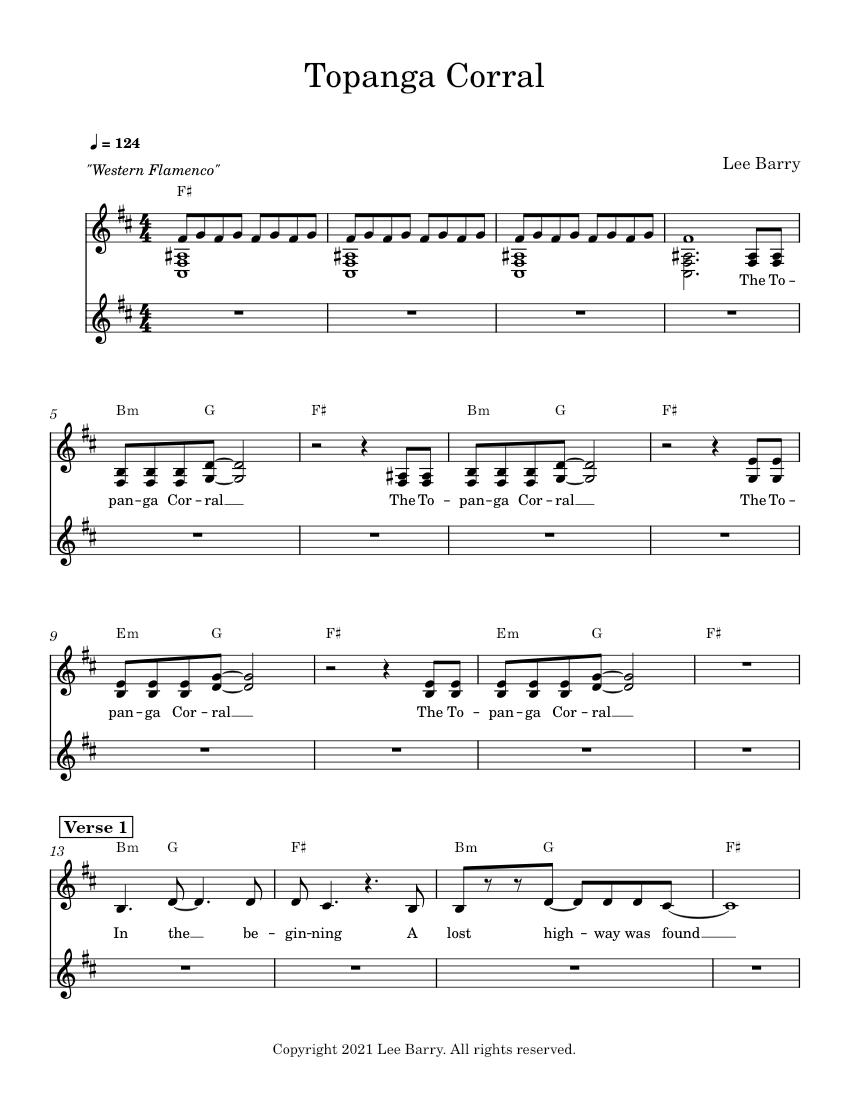 Topanga Corral Sheet music for Piano (Solo) | Musescore.com