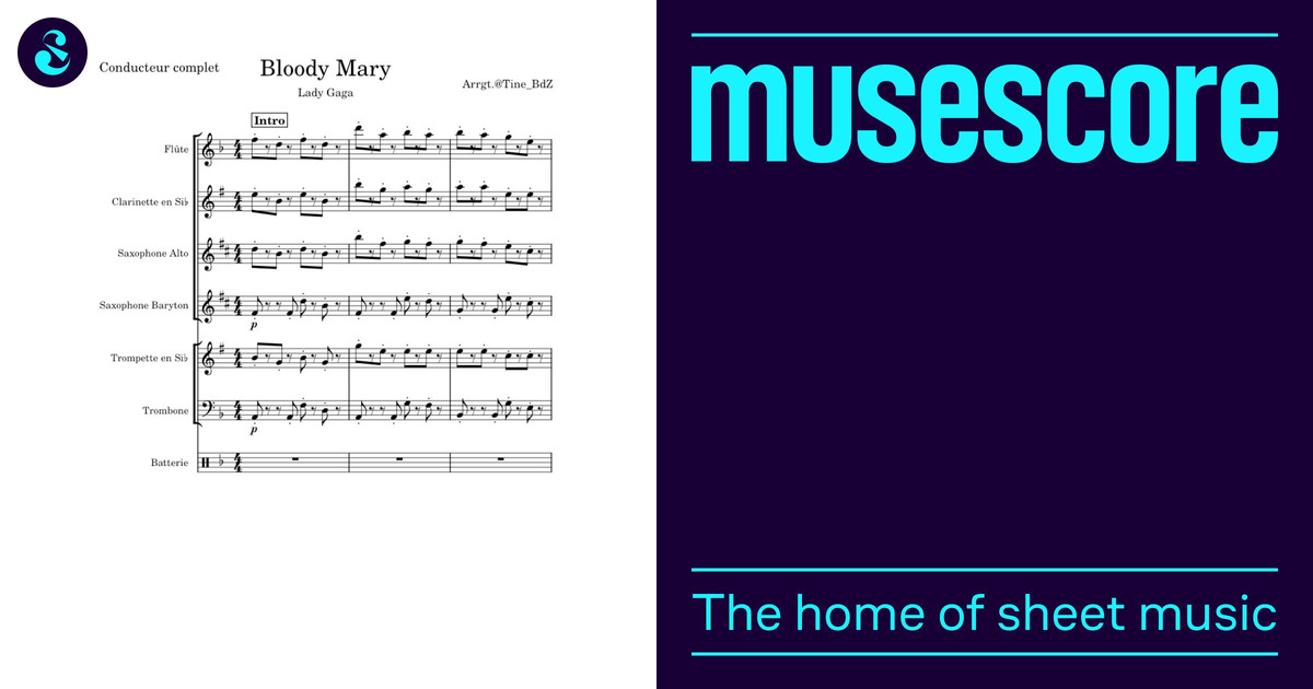 Bloody mary – Lady Gaga Bloody Mary Lady Gaga Sheet Music for Trombone ...