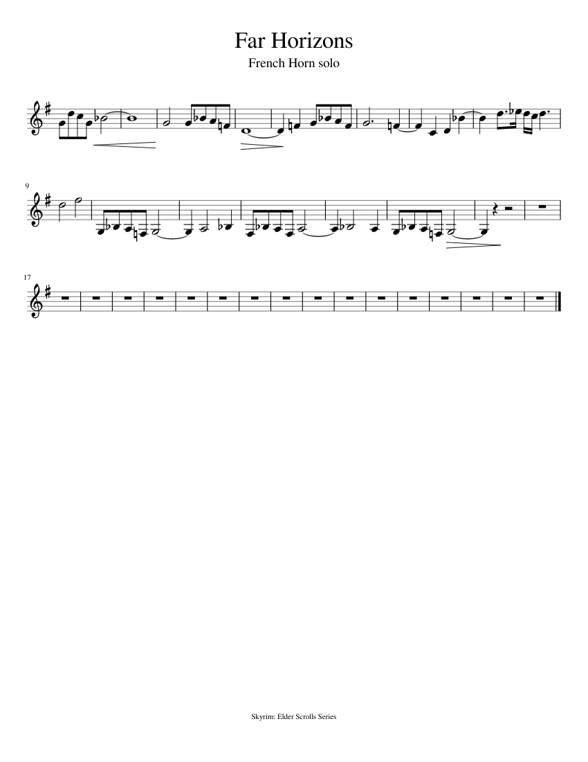 Far Horizons (French Horn solo) Sheet music for French horn (Solo ...