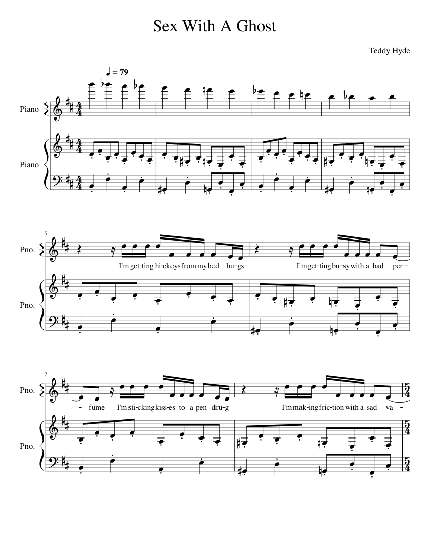 Sex With A Ghost – Teddy Hyde Sex With A Ghost(piano and vocals) Sheet ...