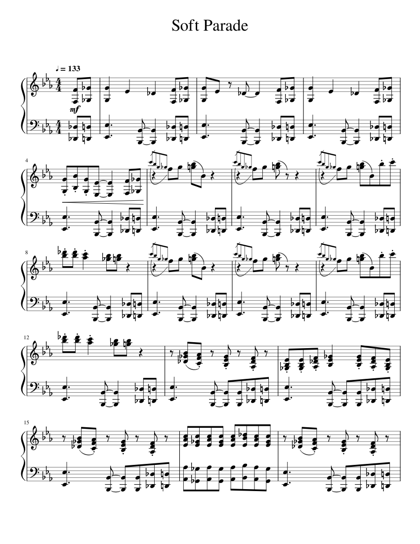 Soft Parade Sheet Music for Piano (Solo) | MuseScore.com