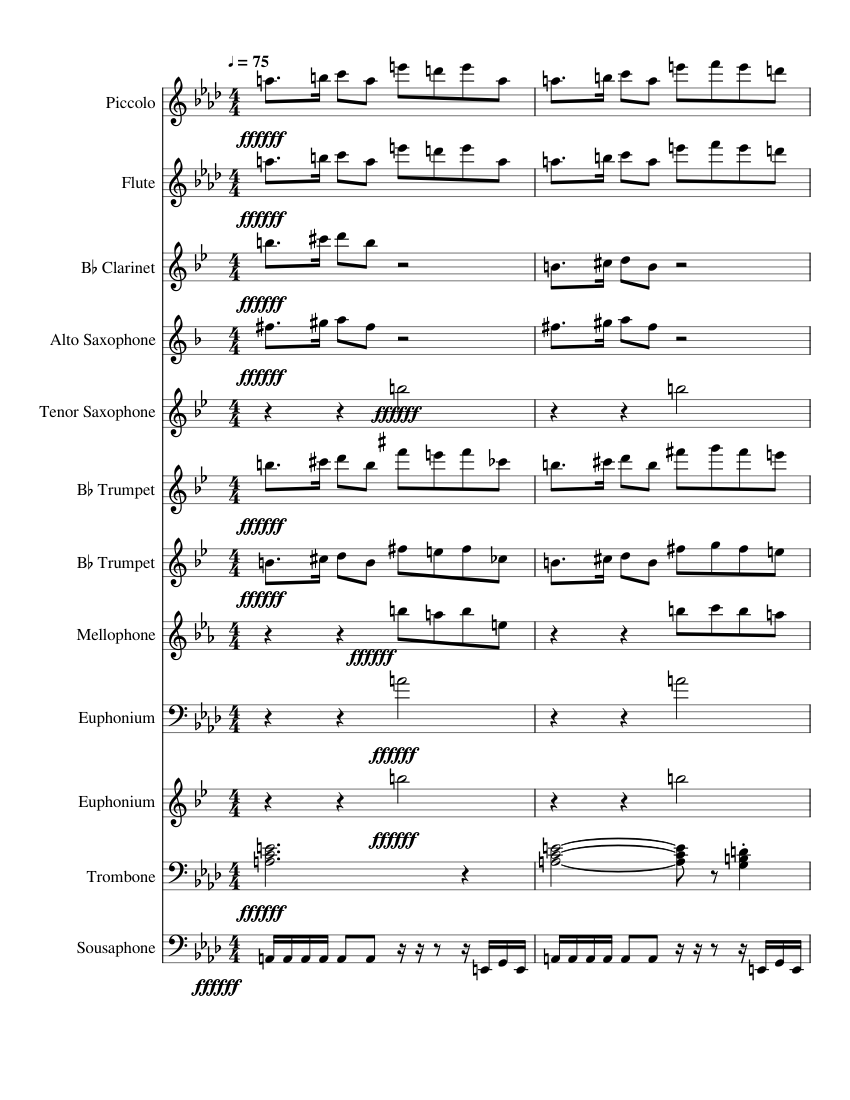 idgaf-Su jsu mix Sheet Music for Trombone, Euphonium, Mellophone, Flute ...