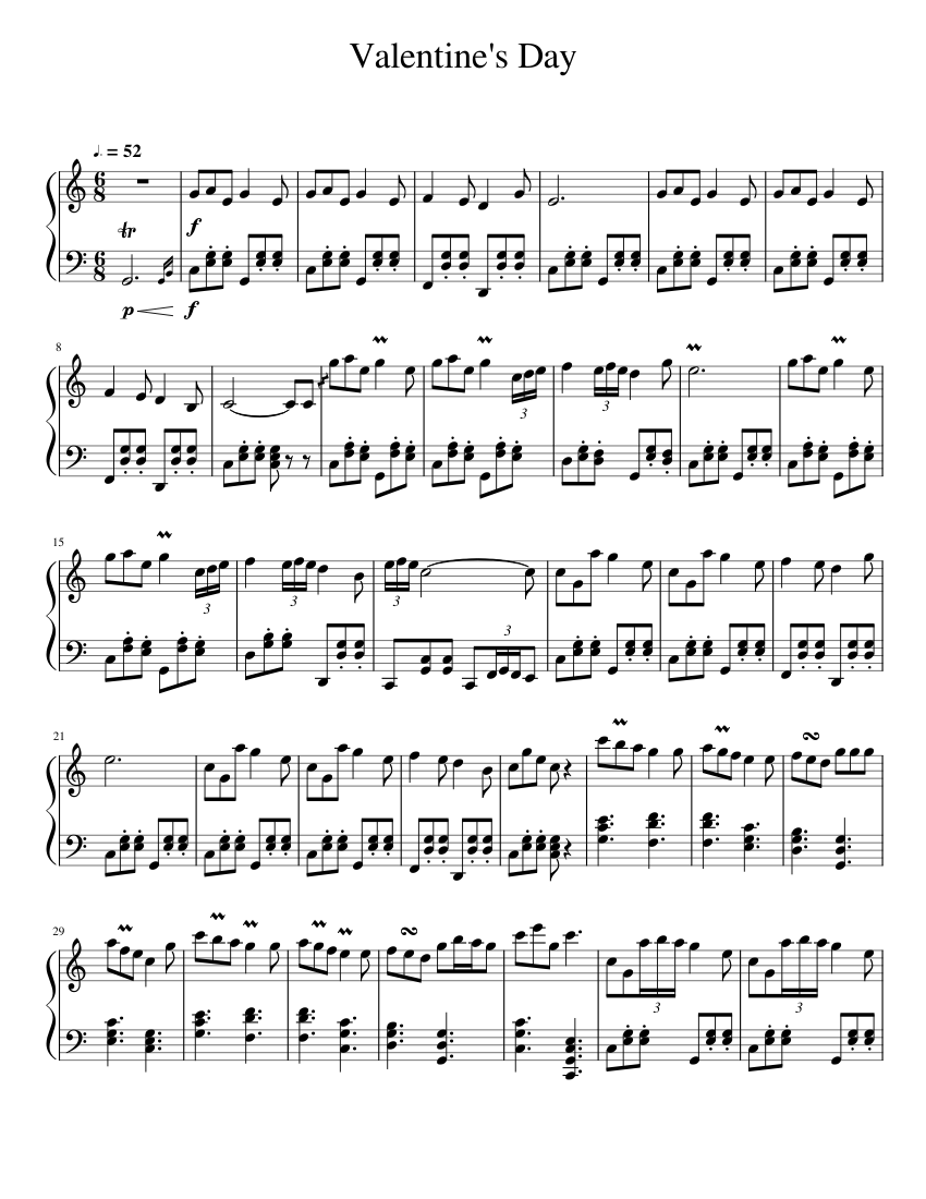 Valentine's Day Sheet music for Piano (Solo) | Musescore.com