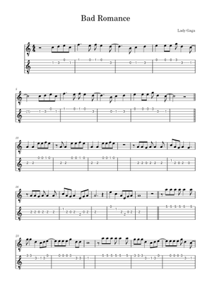 Bad Romance Guitar Chords Bad Romance Lady Gaga Super Easy