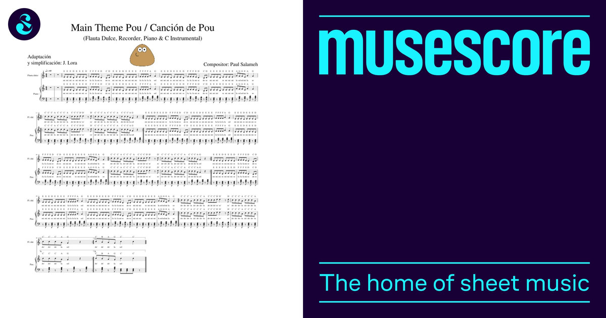 Main Theme Pou Canción de Pou – Flauta Dulce, Recorder, Piano & C ...