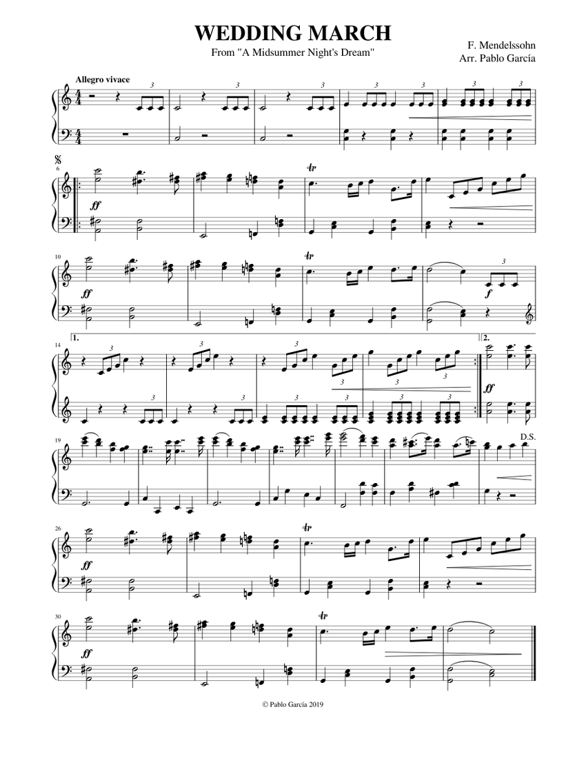 WEDDING MARCH - piano tutorial