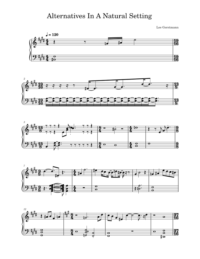 Alternatives In A Natural Setting Sheet music for Piano (Solo) Easy ...