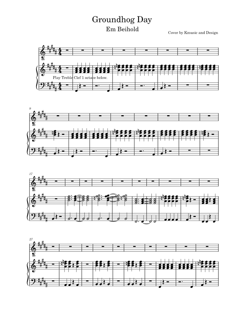 Groundhog Day – Em Beihold Sheet Music for Piano, Vocals (Solo ...