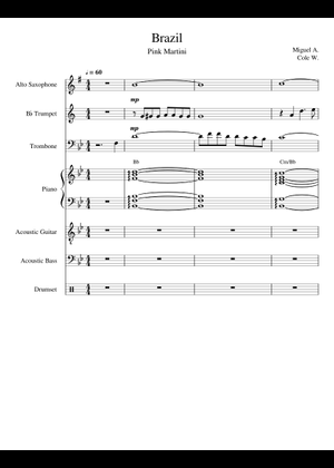 Play Official version of Brazil Sheet Music by Ary Barroso for Piano ...