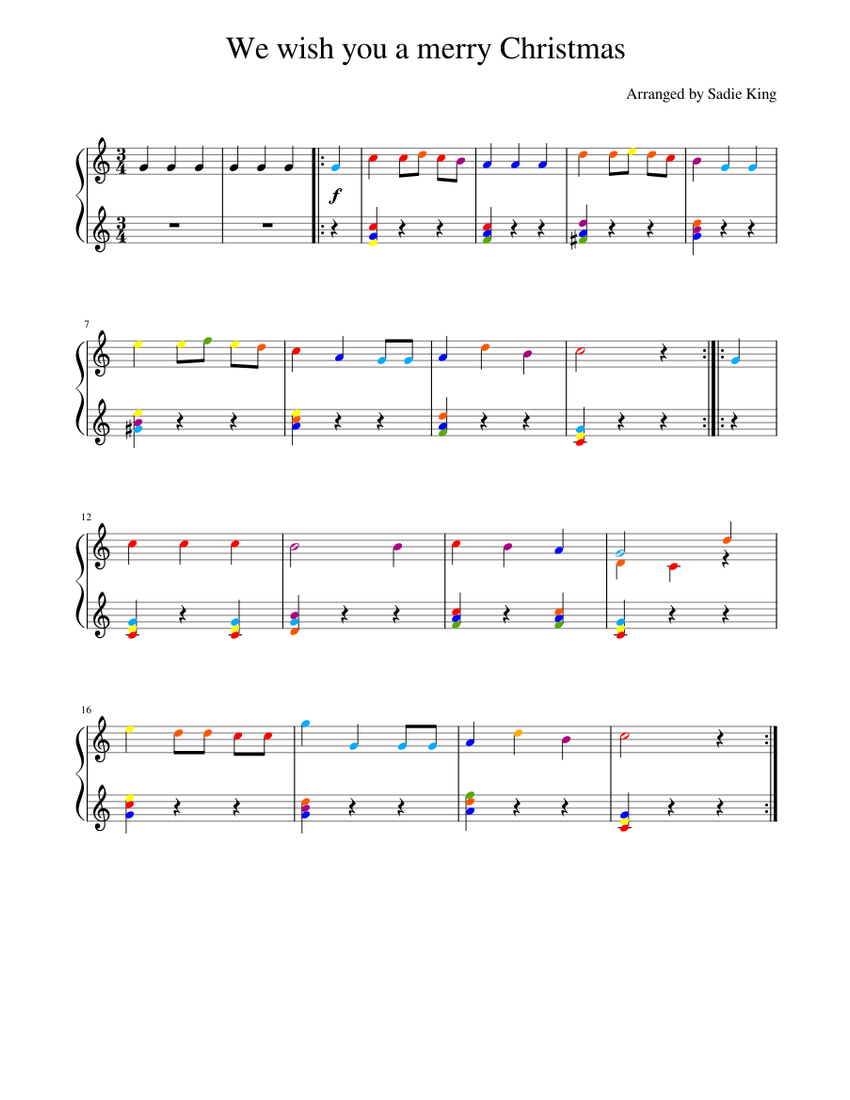 We wish you a merry christmas – Arthur Warrell Sheet music for Piano ...