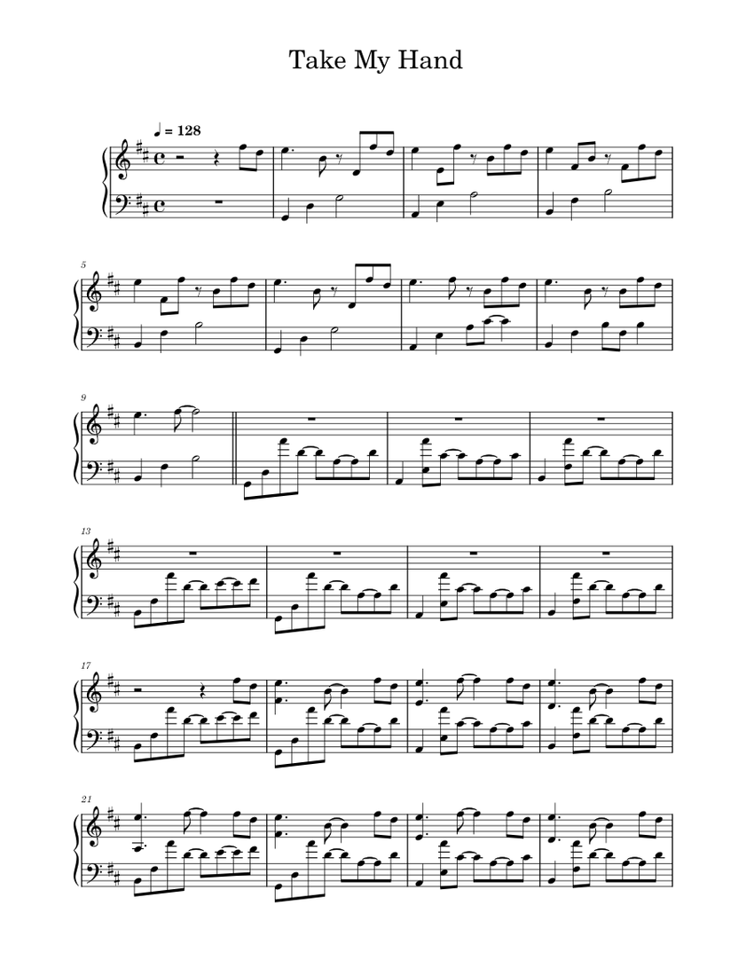 Take Me Hand Sheet music for Piano (Solo) | Musescore.com