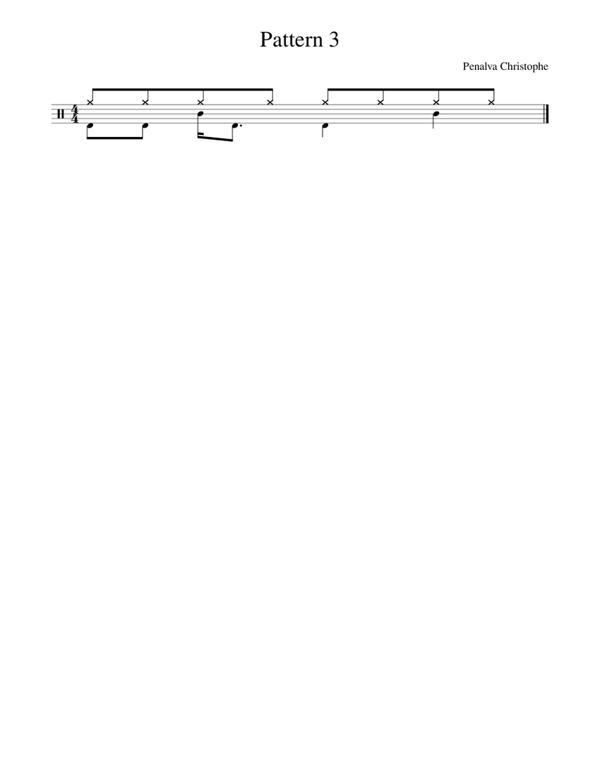 Pattern 3 Sheet Music for Drum group (Solo) | MuseScore.com