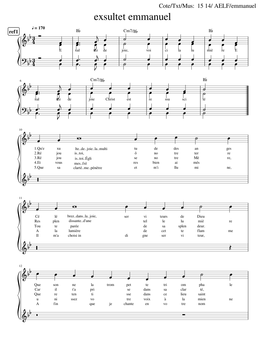 exsultet emmanuel--DP-SATB-LITUDIV Sheet music for Piano (SATB) Easy ...