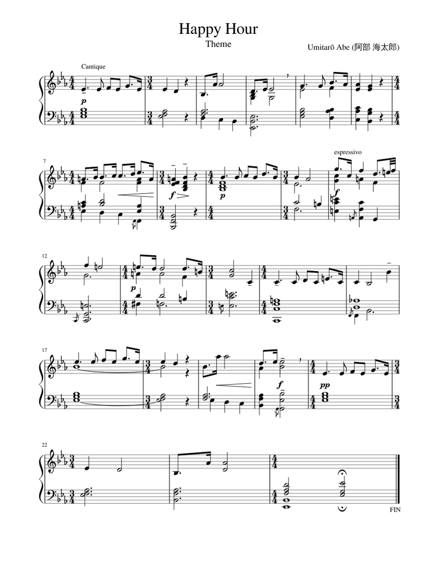 Happy Hour Theme Sheet Music for Piano (Solo) easy | MuseScore.com