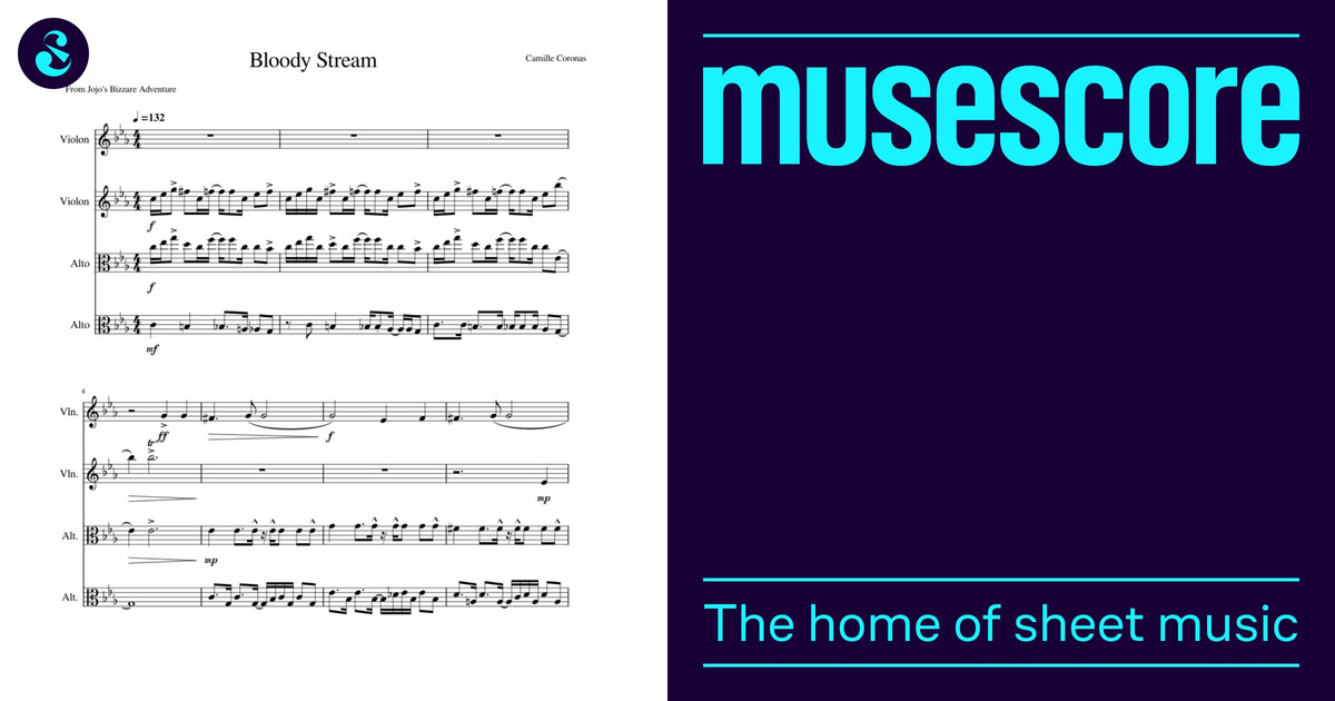 Bloody stream 1'30 Sheet music for Violin, Viola (Mixed Quartet ...