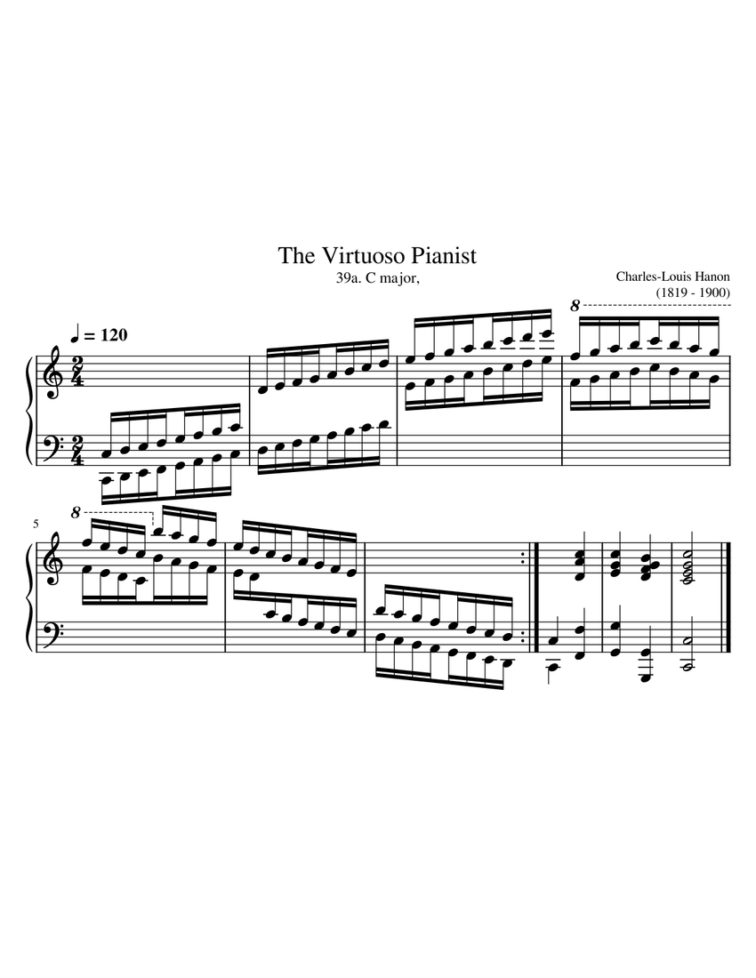 (1819 - 1900) Charles-Louis Hanon - The Virtuoso Pianist, 39a. C major ...