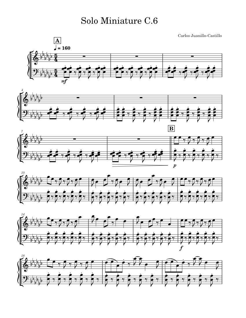Solo Miniature C Sheet Music for Marimba (Solo) | MuseScore.com