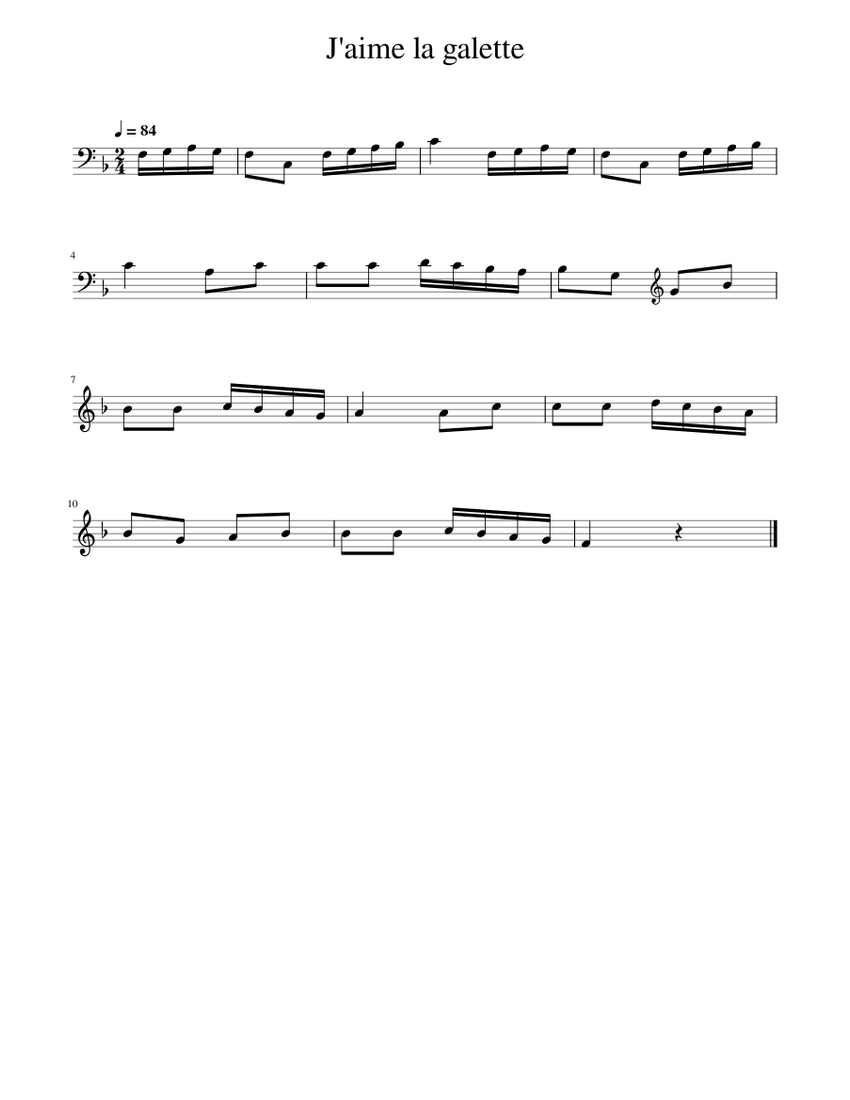 J'aime_la_galette 84 Joyeux Sheet music for Piano (Solo) Easy ...