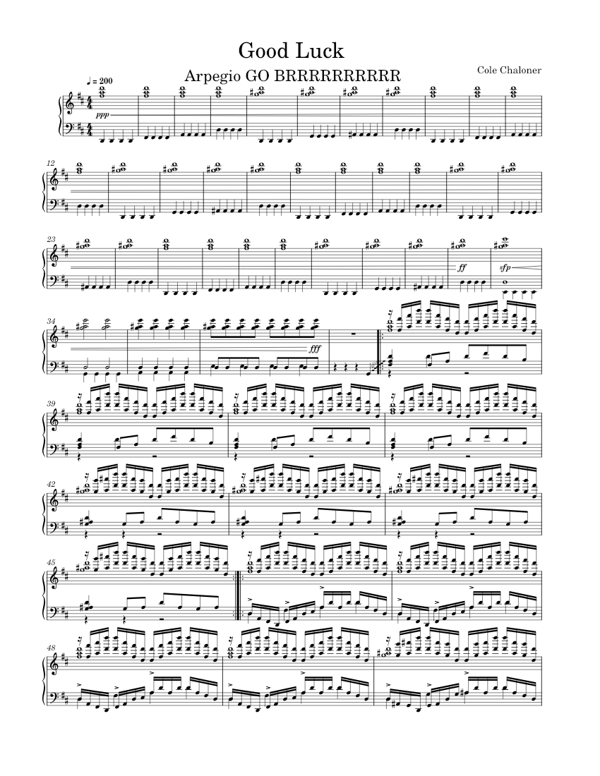 Good_Luck Sheet music for Piano (Piano Four Hand) | Musescore.com