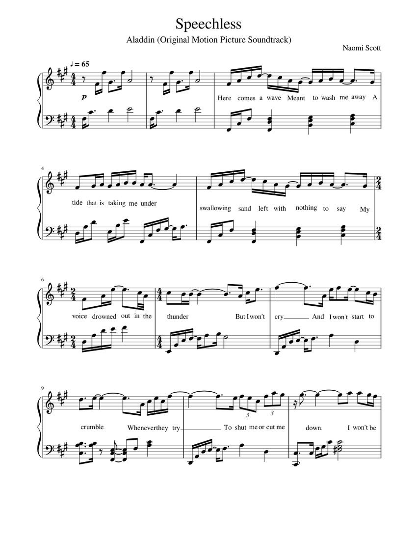 Speechless Sheet music for Piano (Solo) | Musescore.com