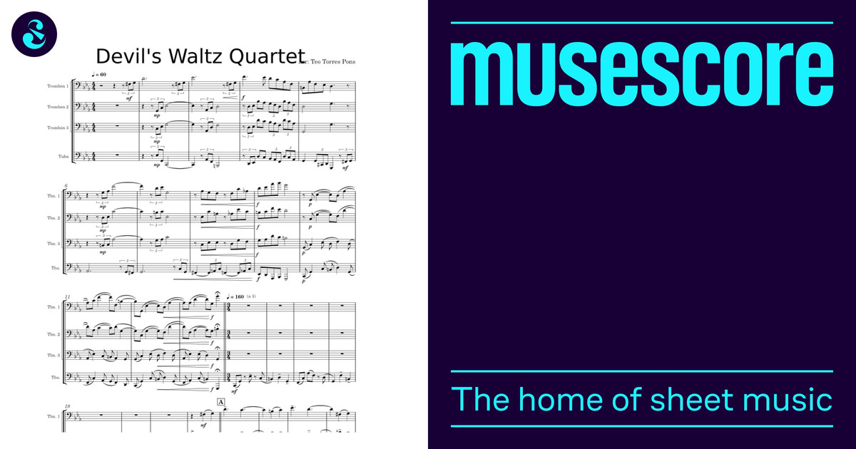 Devil's Waltz – Steven Verhelst Sheet Music for Trombone, Tuba (Mixed Quartet) | MuseScore.com